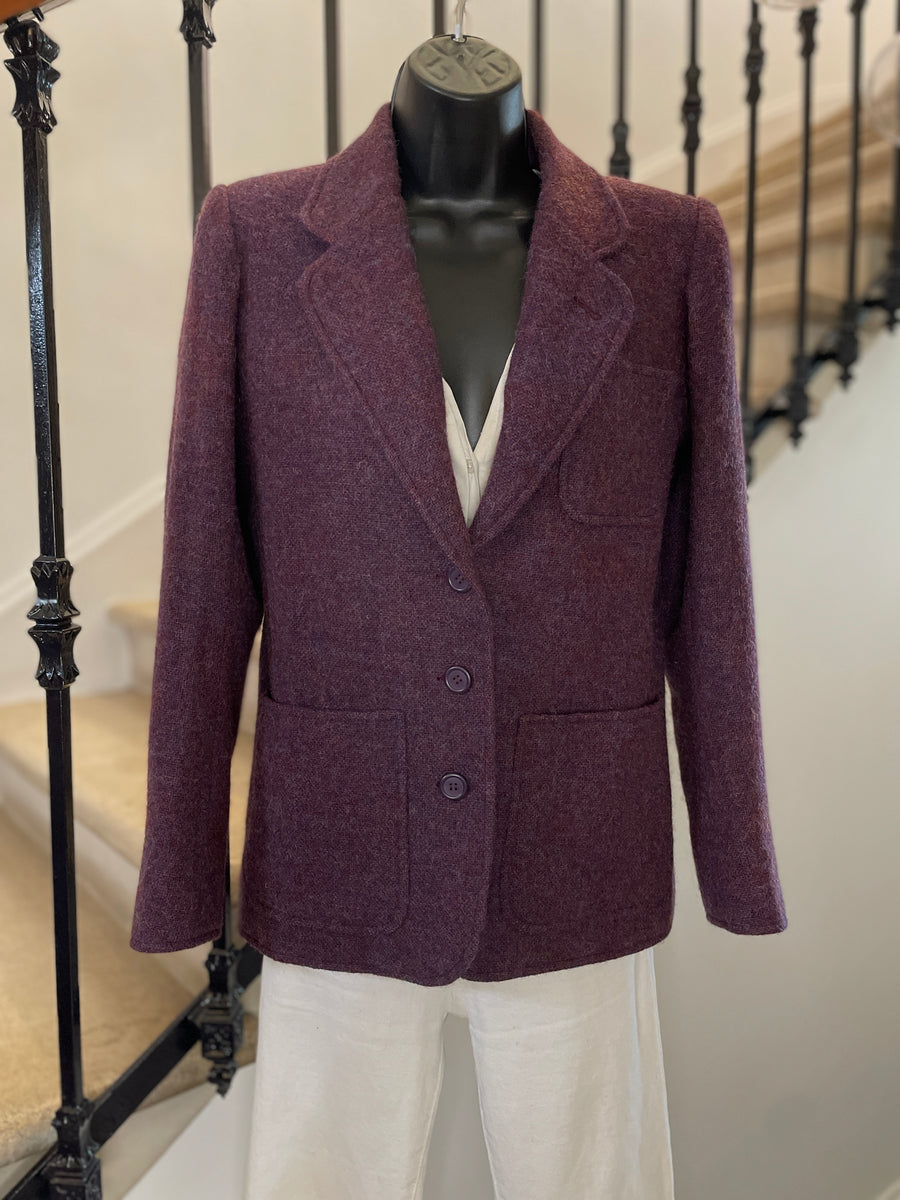 Veste/Blazer prune chinée – Ôdette-vintage